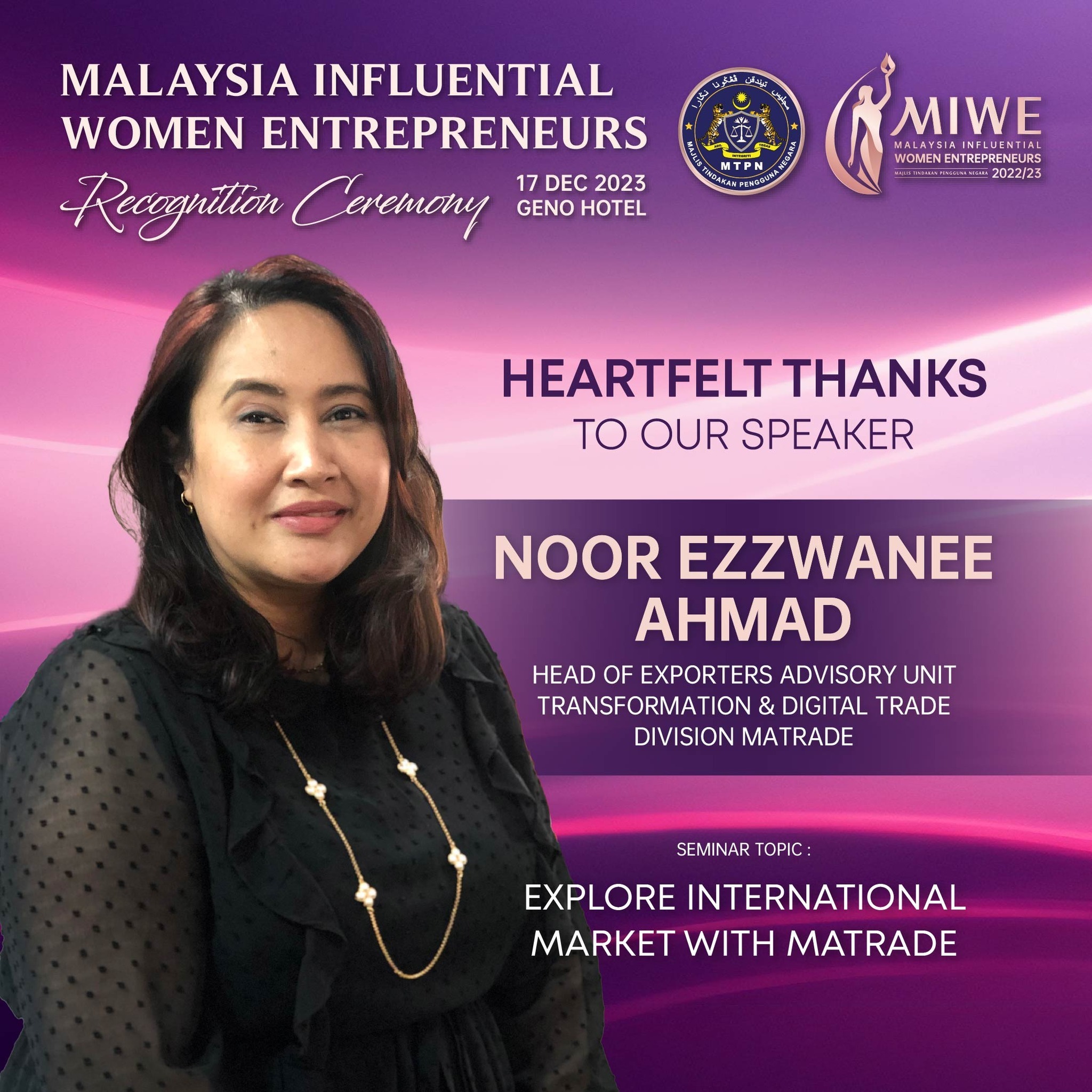 DEEPEST GRATITUDE TO MIWE 2022/23 SPEAKERS – MIWE